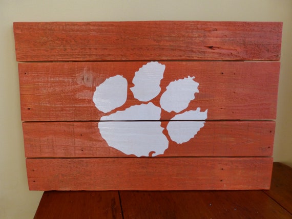 Reclaimed Wood Clemson Flag | Etsy