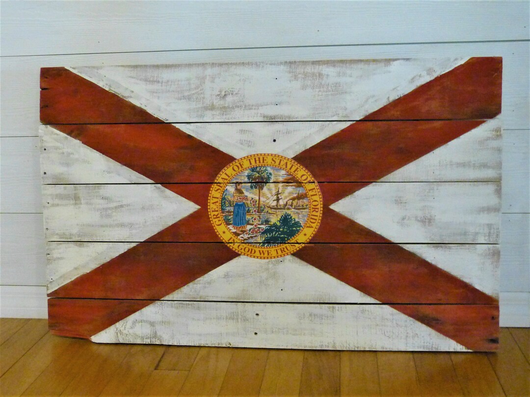 Reclaimed Wood State of Florida Flag - Large - Etsy