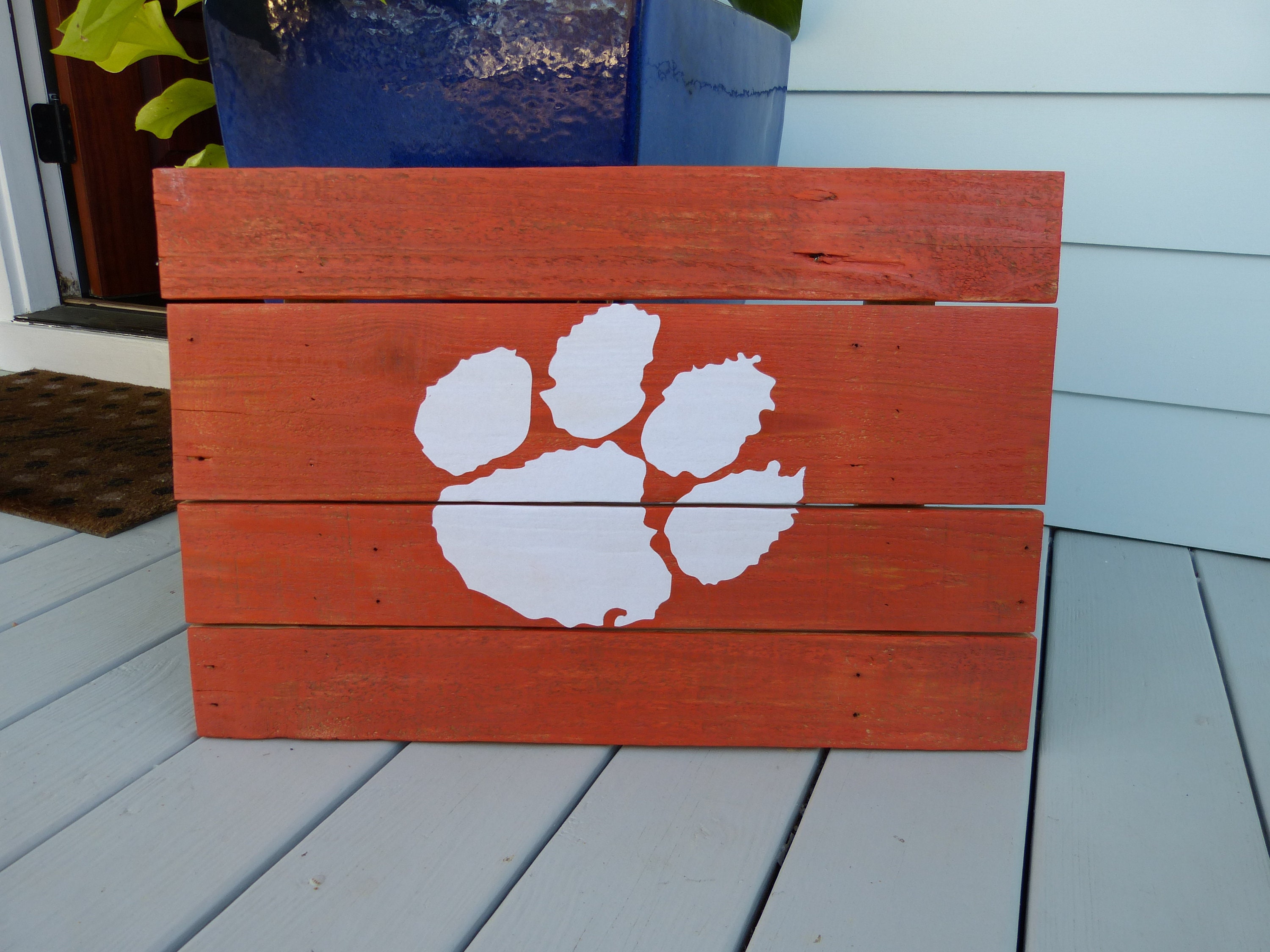 Reclaimed Wood Clemson Flag - Etsy