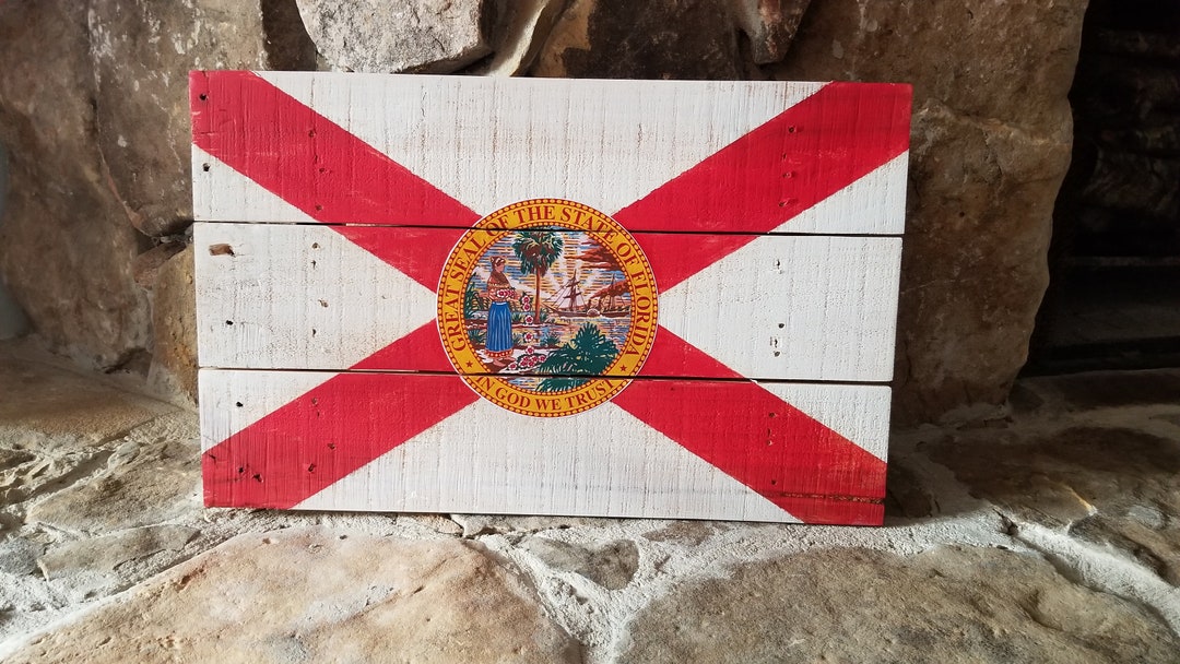 Reclaimed Wood State of Florida Flag - Small - Etsy