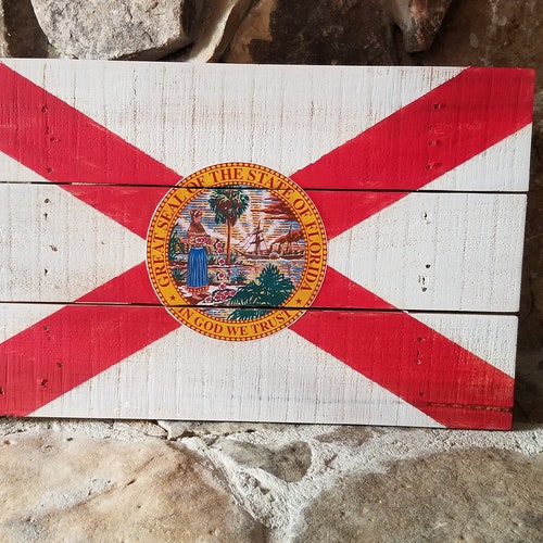 Reclaimed Wood State of Florida Flag Medium | Etsy