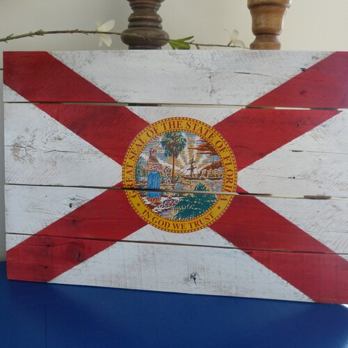 Reclaimed Wood State of Florida Flag Medium | Etsy