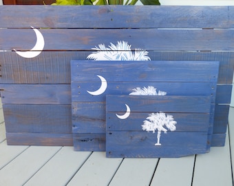 South Carolina Wood Flag Flags Rustic Flags Wooden Sign the Palmetto ...