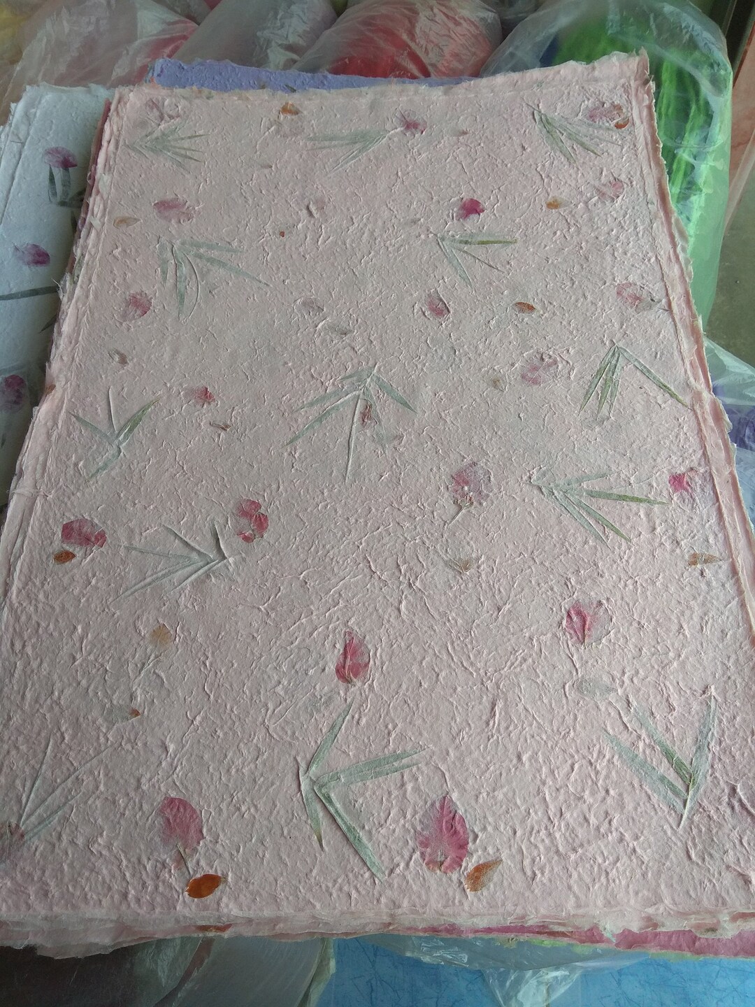 Light Pink Mulberry Paper 3 Sheets Thai Paper Natural Dried Fiber ...