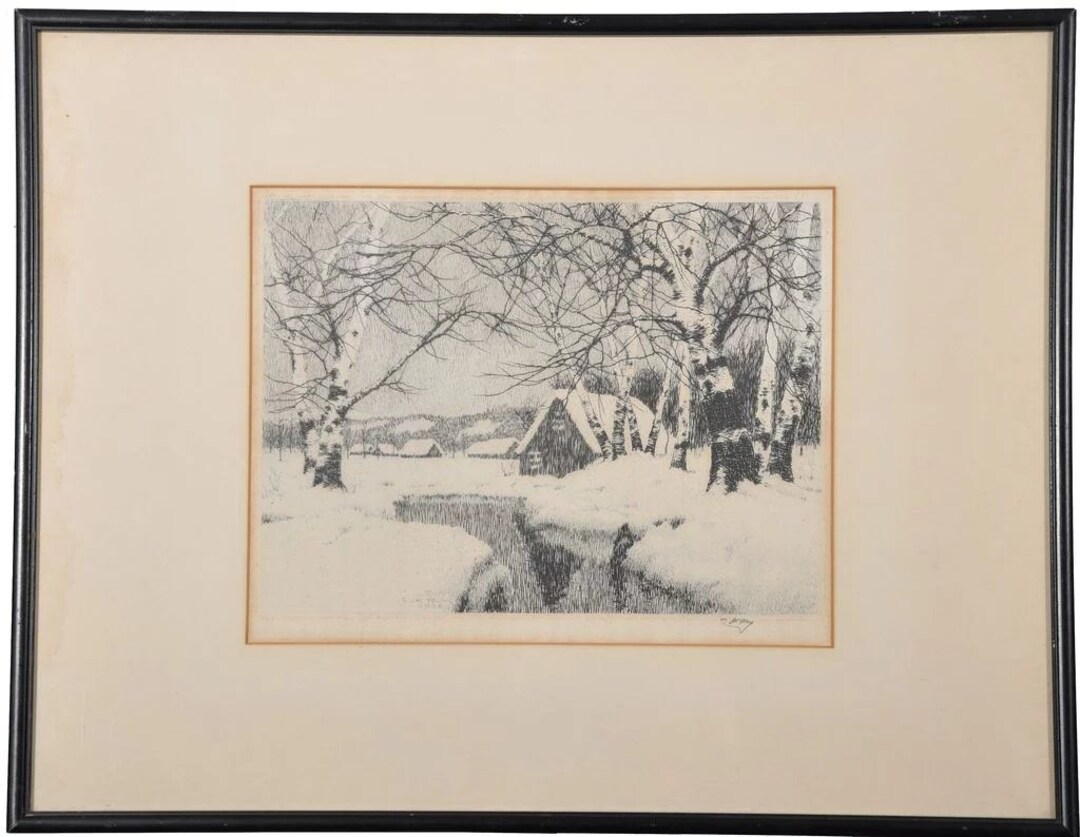 Nice AAA Etching by C Jac Young - Etsy