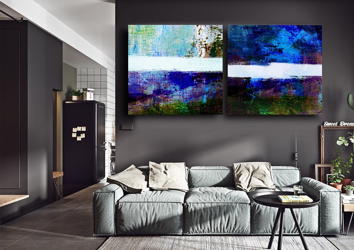 Two Piece, Original Abstract Art, Abstract Large Wall Art, Large Modern ...