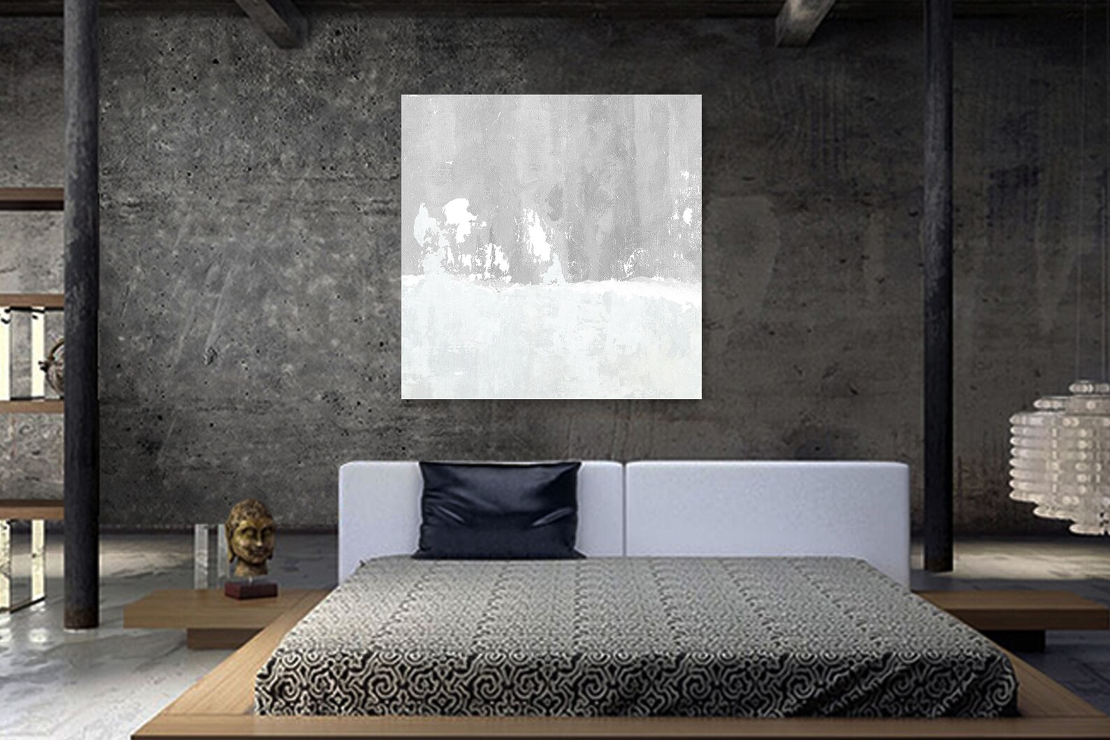 Gray and White Painting on Canvas Original Textured Oil - Etsy