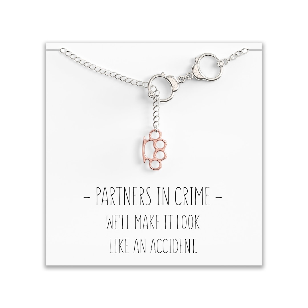 Partners in Crime Handcuff and Brass Knuckles BFF Necklace – Best ...