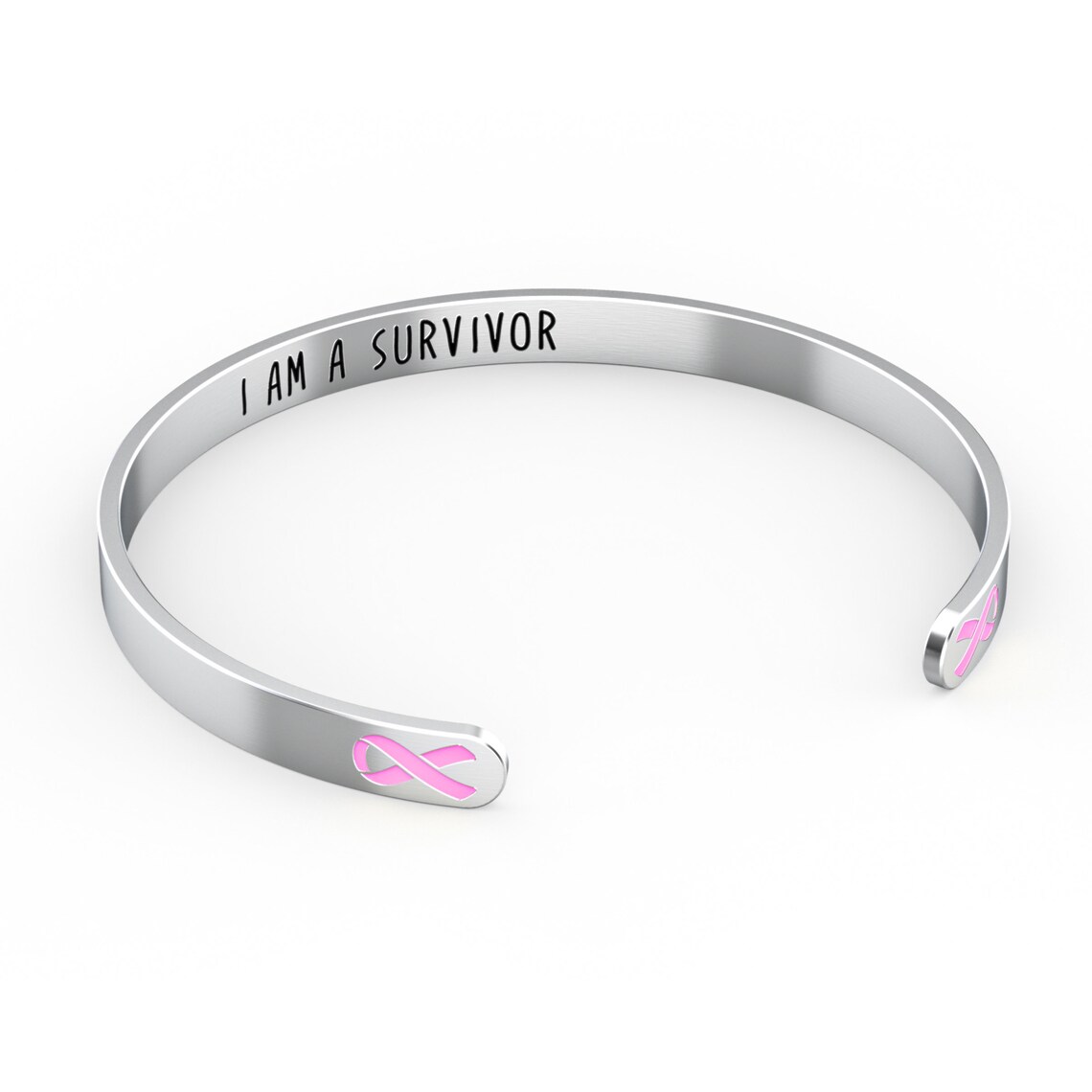 Breast Cancer Awareness Bracelet - Pink Ribbon, “I Am A Survivor ...