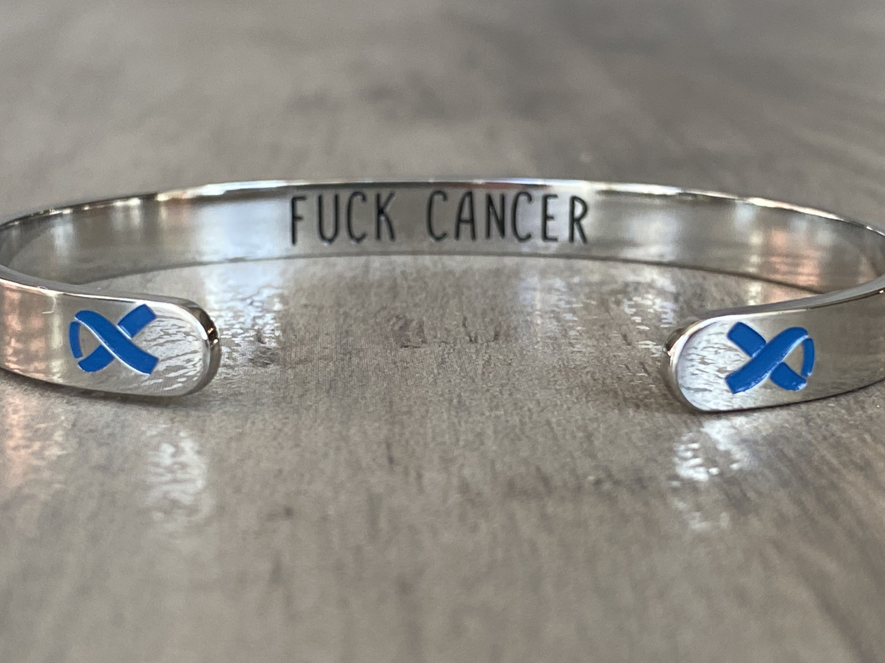 Colon Cancer Awareness Bracelet – Dark Blue Ribbon, “funk Cancer ...
