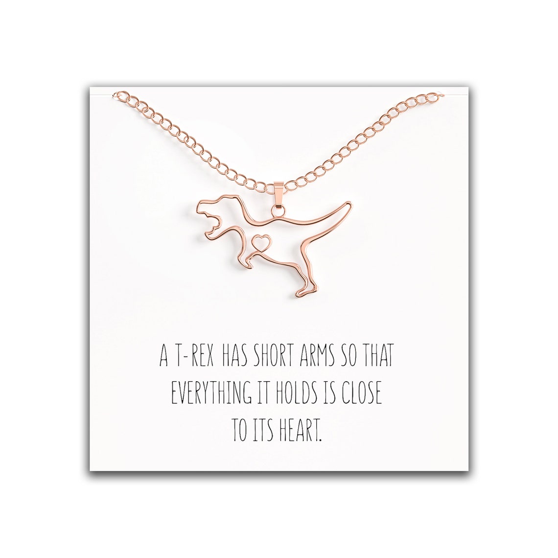 Dinosaur T-rex Necklace Cute Pendant Gift Sweet and Funny | Etsy