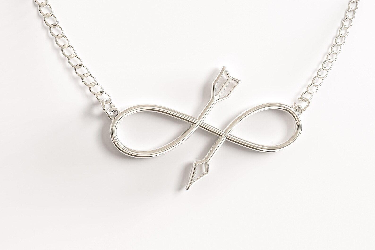 Happy Kisses Malin Infinity Arrow Pendant Necklace – Silver With ...