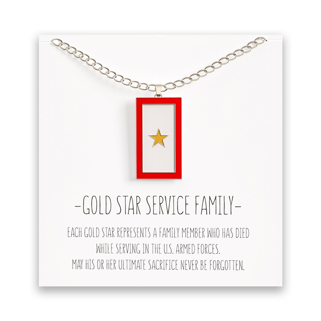 Gold Star Service Family Necklace – 18K Gold Plated Pendant - Etsy