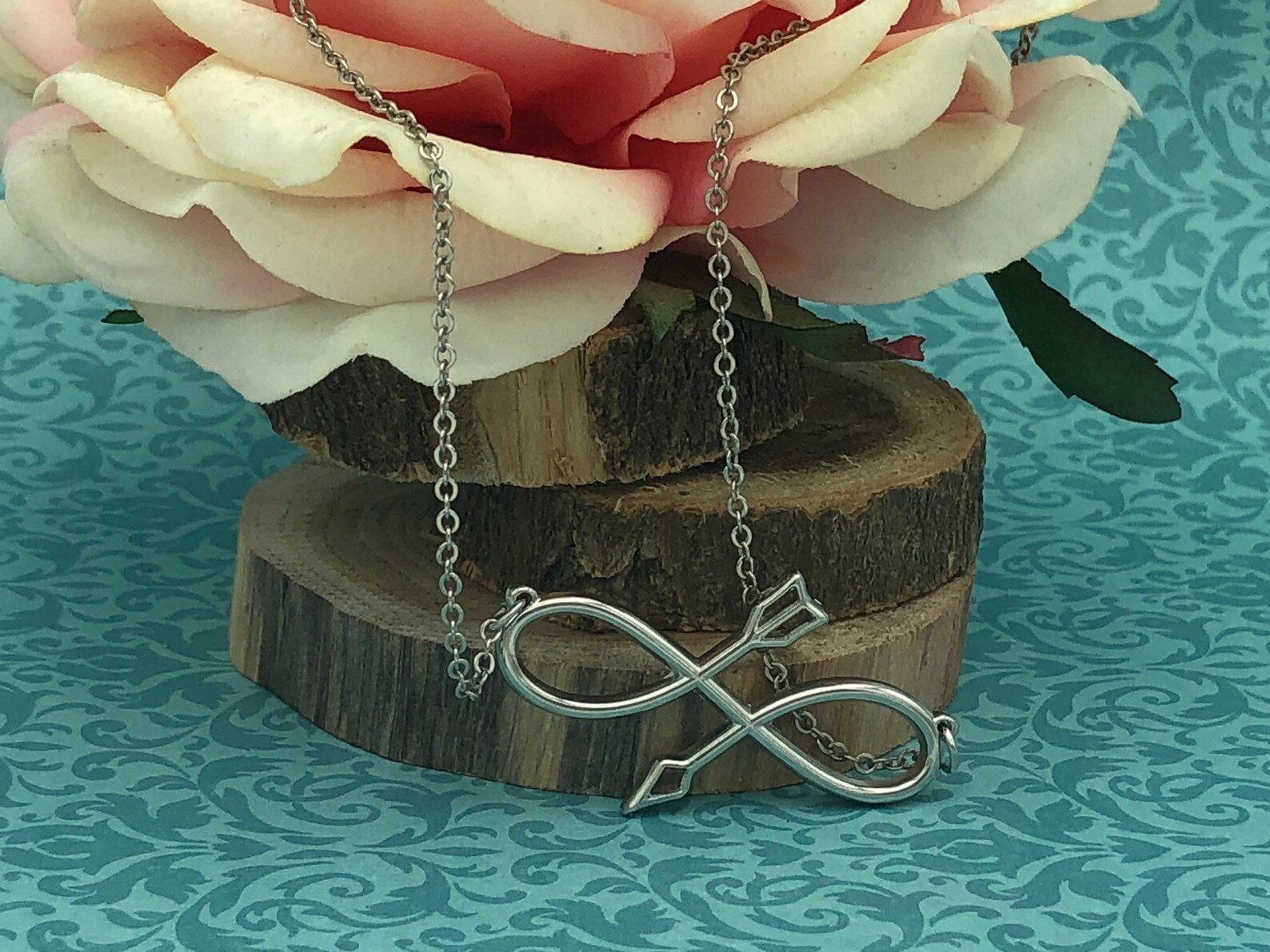 Happy Kisses Malin Infinity Arrow Pendant Necklace – Silver With ...