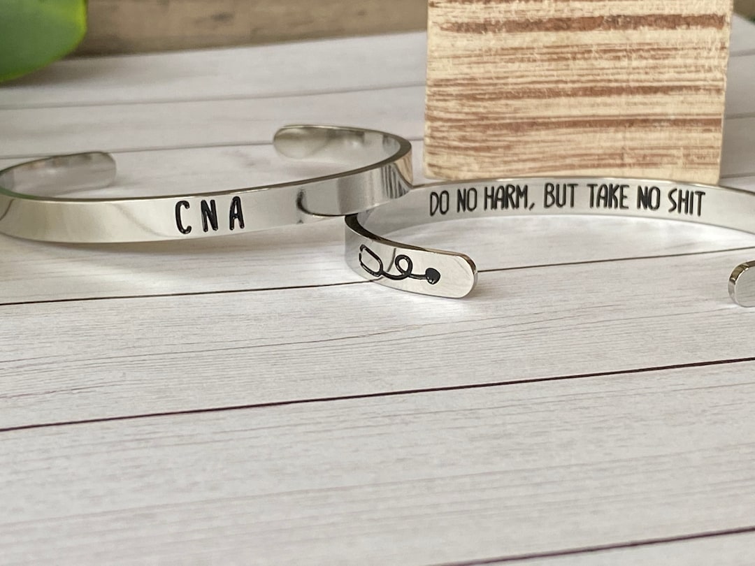 CNA Gift - Stainless Steel Bangle Bracelet With Hidden Message - Etsy