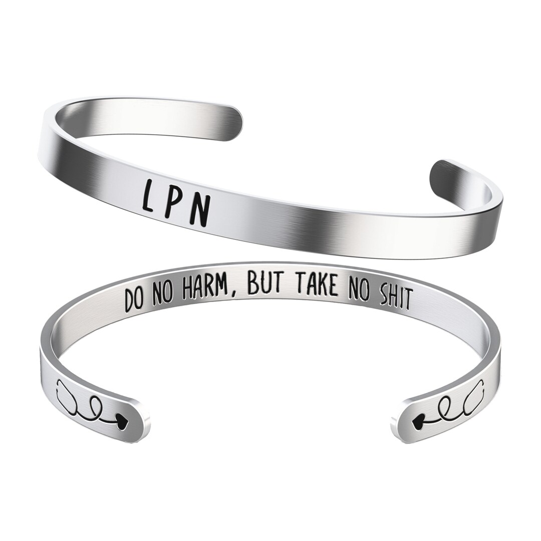 LPN Stainless Steel Cuff Bracelet – Funny Hidden Message, Nurse Gift - Etsy
