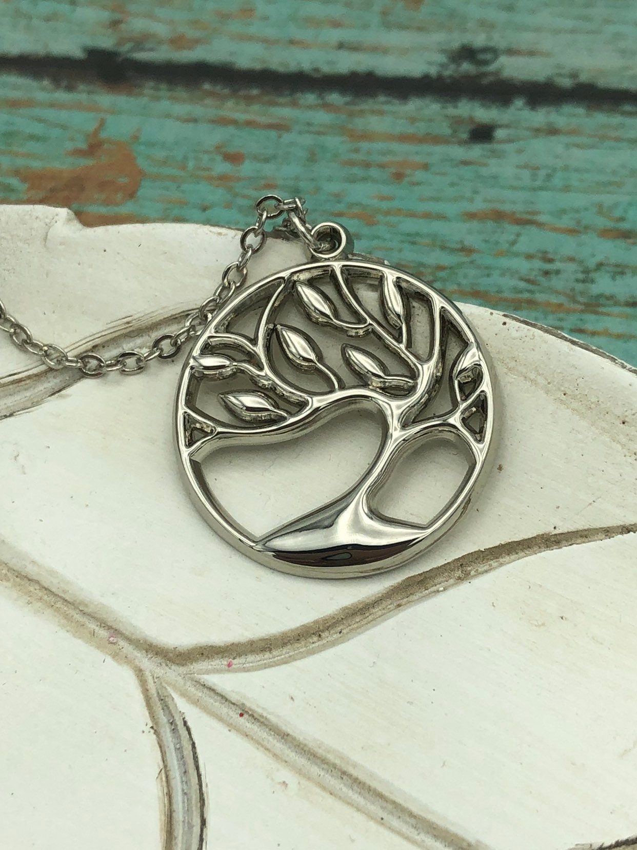Tree of Life Pendant Necklace, Silver Family Tree Jewelry - Etsy