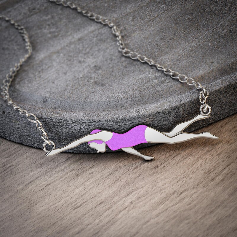 Swimmer Necklace - Etsy