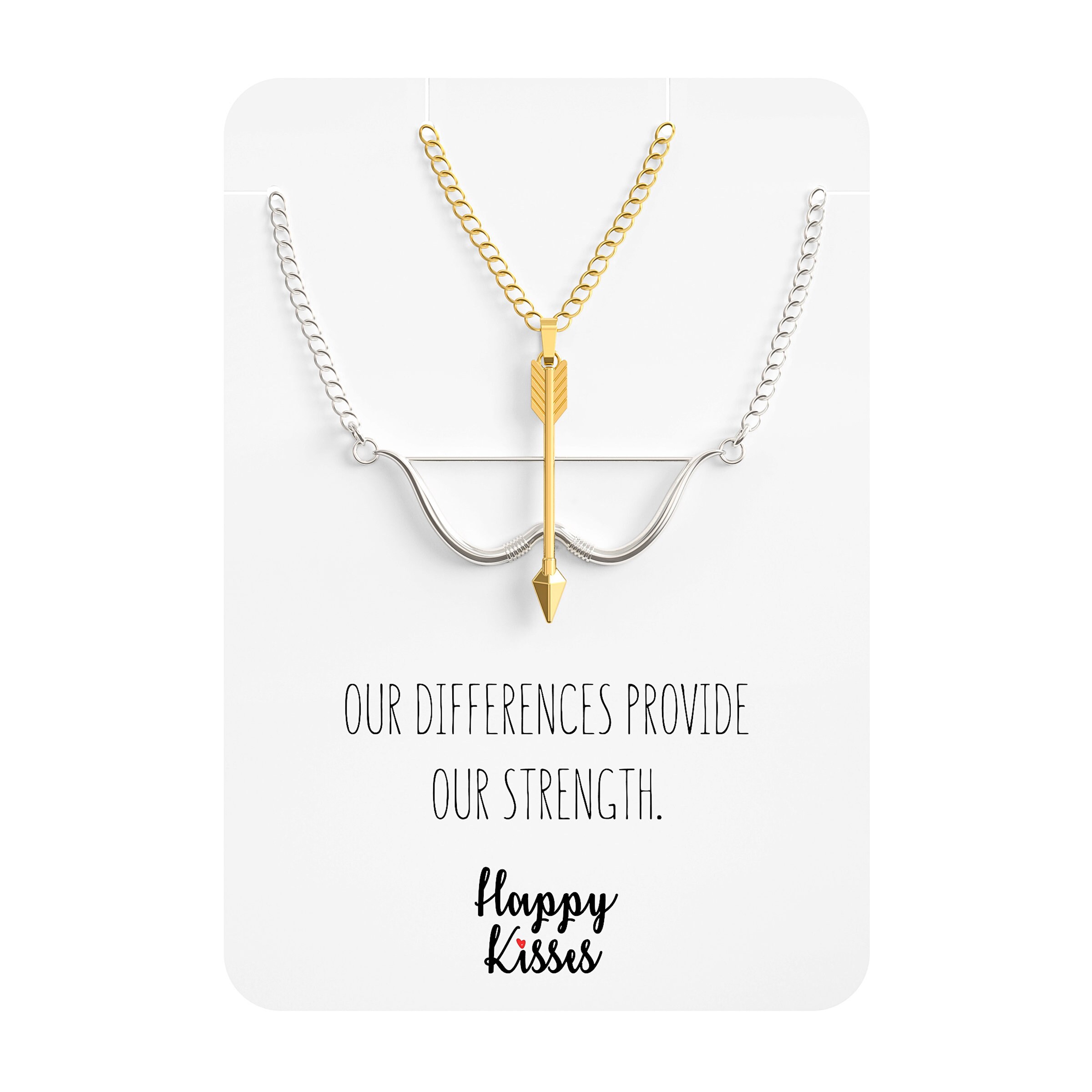 Bow & Arrow Necklace BFF Pendant Relationship Mens and | Etsy