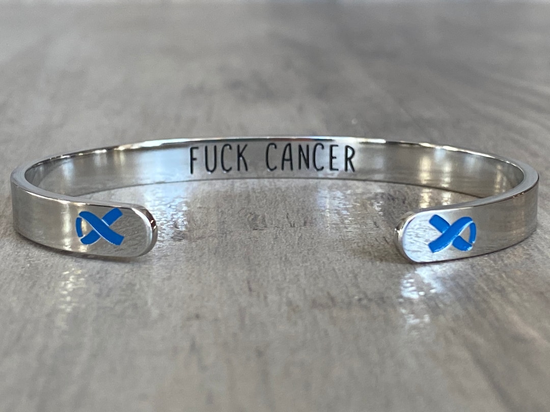 Colon Cancer Awareness Bracelet – Dark Blue Ribbon, “funk Cancer ...