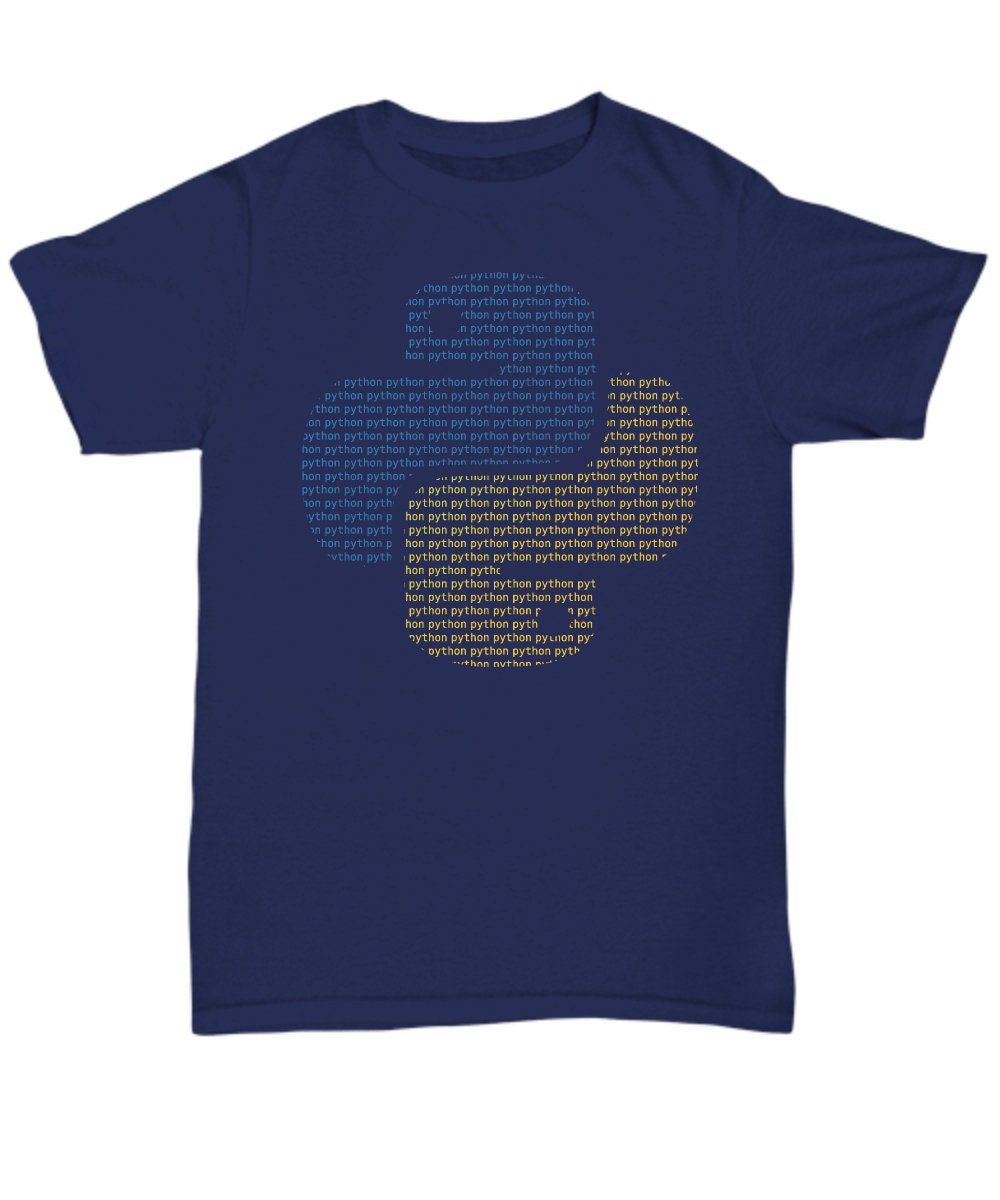 Python Programming Language T-shirt Unisex Black & Navy - Etsy