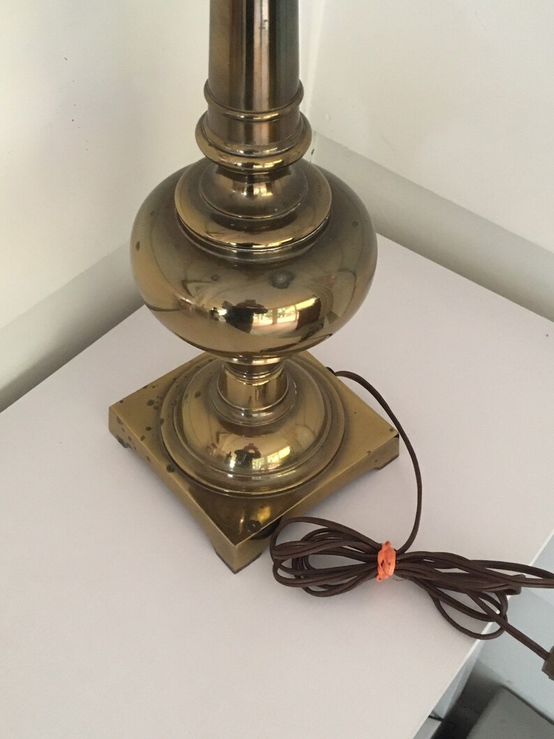 Stiffel Solid Brass Tall Tapered Square Base Table Accent Lamp - Etsy