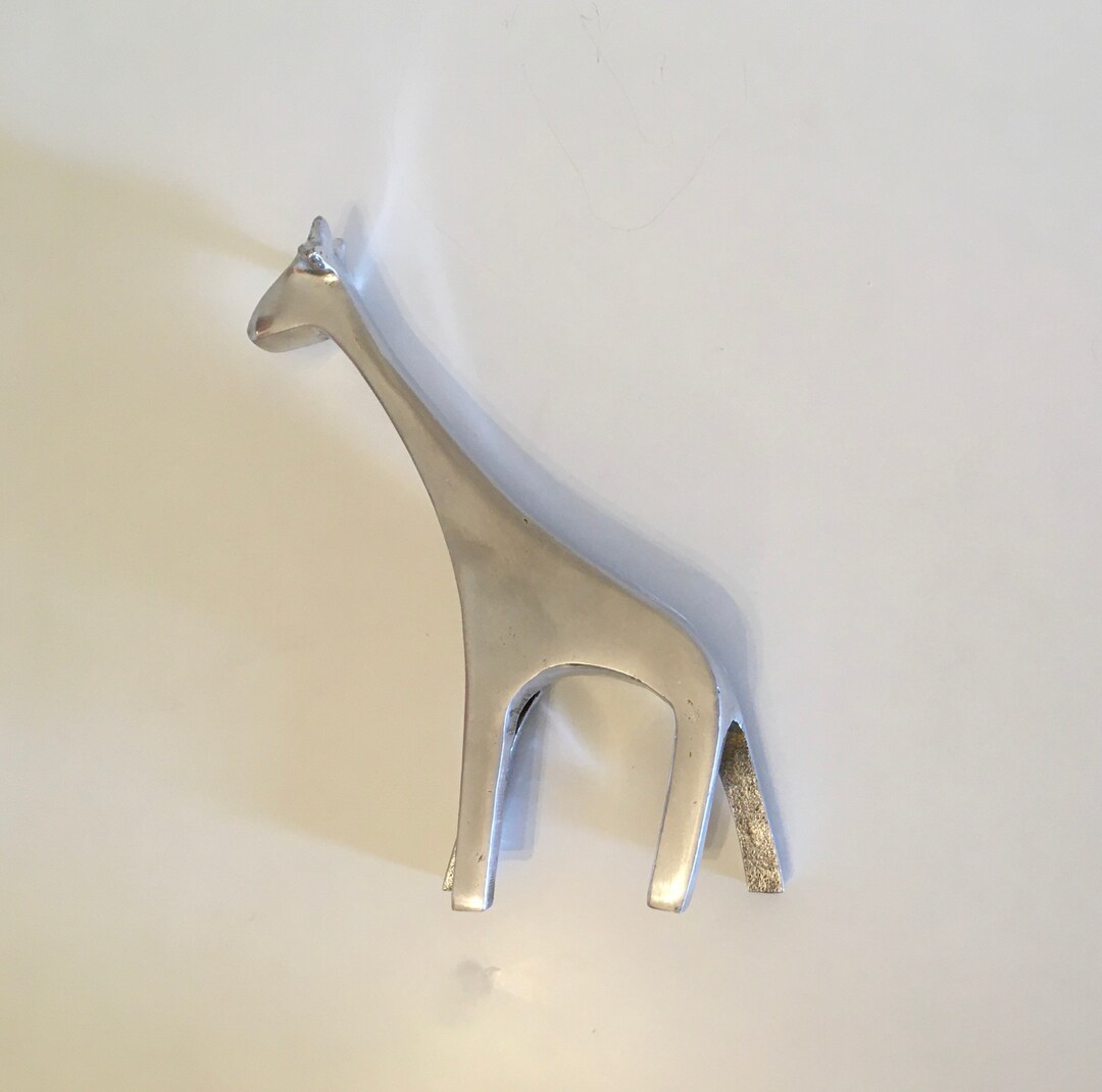 Giraffe Statue Aluminum Silver MCM Abstract Sculpture - Etsy