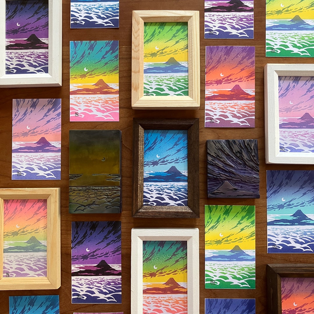 Framed Mini Print of Japan's Mount Fuji Above a Sea of Clouds ...