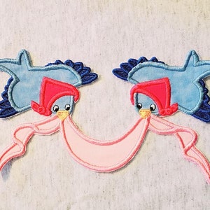 2 Design Pack Cinderella Bluebirds With Ribbon AND Bow Applique Design ...