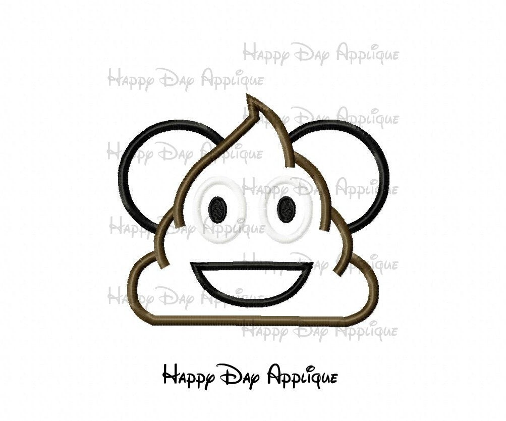 Mickey Mouse Poop Emoji Applique Design 5x7 and 6x10 Instant - Etsy Canada