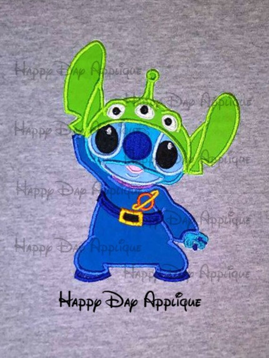 Stitch as Green Alien Applique Design 5x7 and 6x10 Instant Download ...