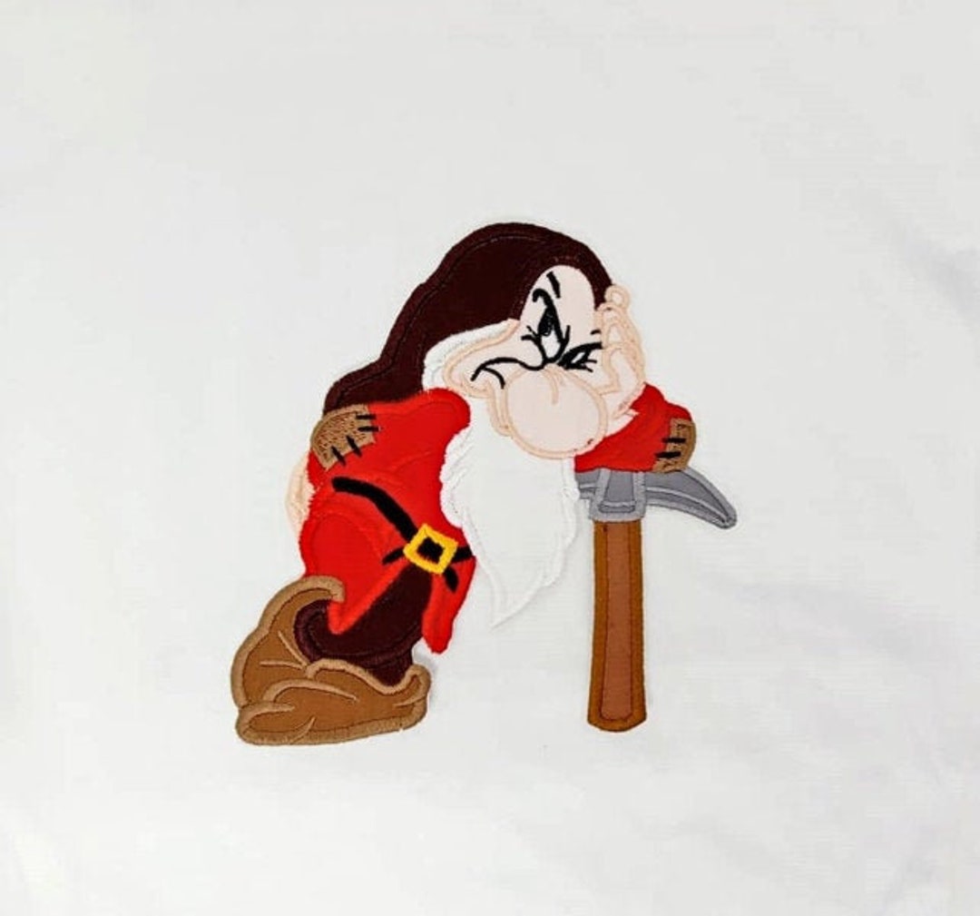 Grumpy With Pickaxe Applique Design 5x7 and 6x10 Instant Download Happy ...