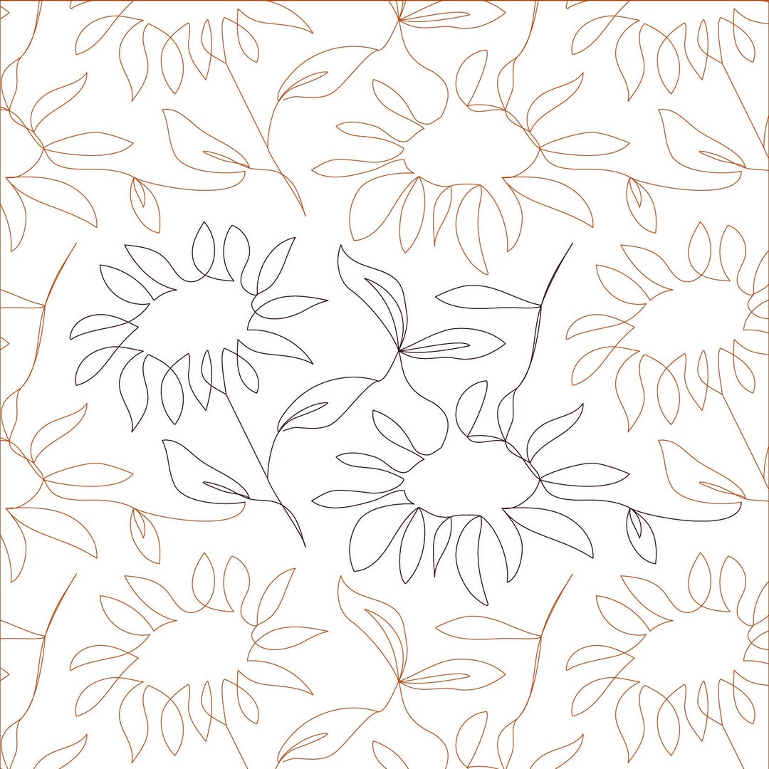 Sunflowers E2E Quilting Pattern, Beginner-friendly (digital Download ...