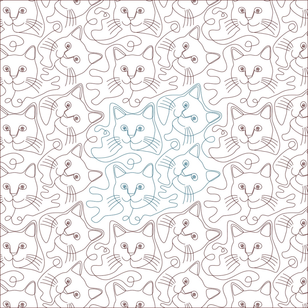 Cats Smiling Digital Design for Longarm - Etsy