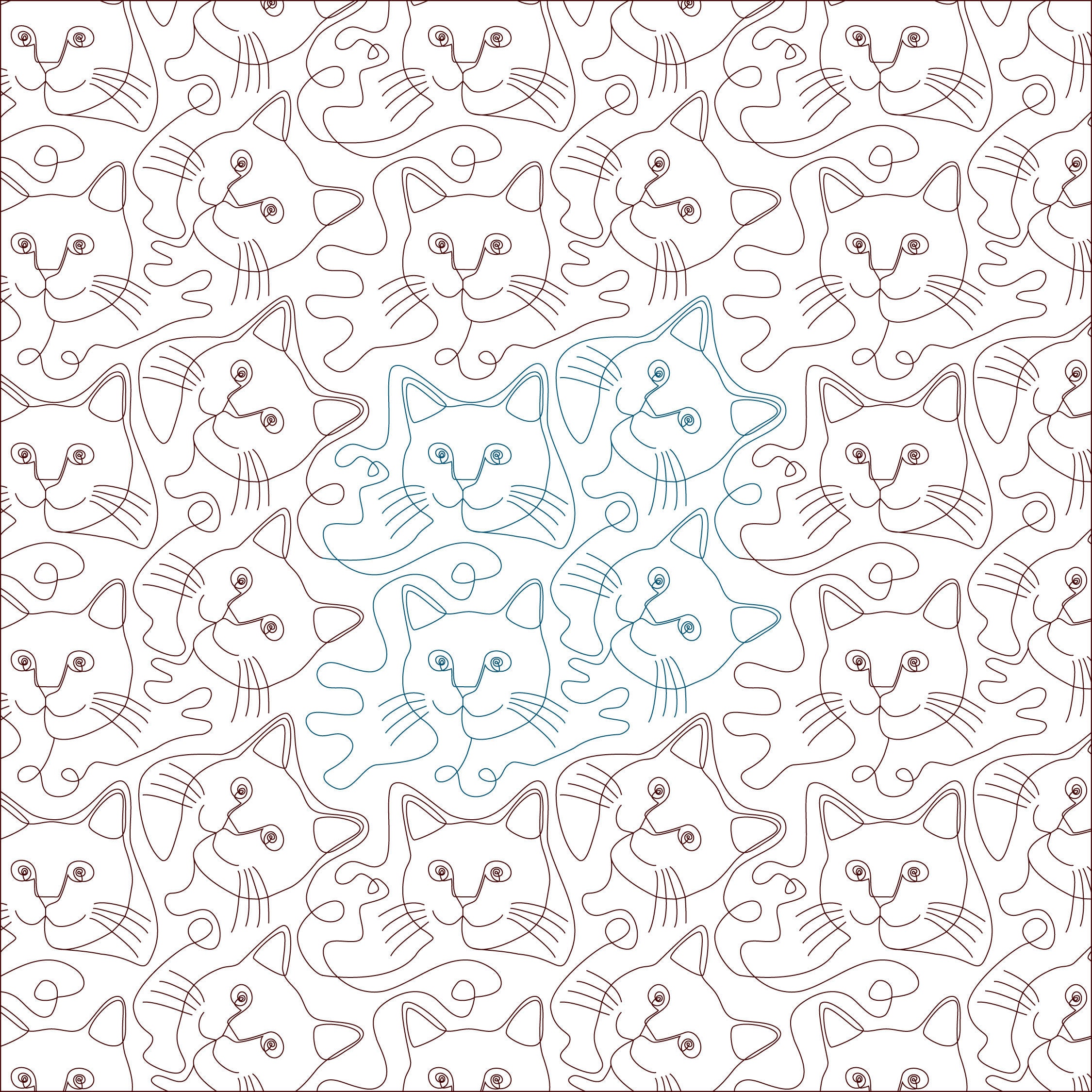 Cats Smiling Digital Design for Longarm - Etsy