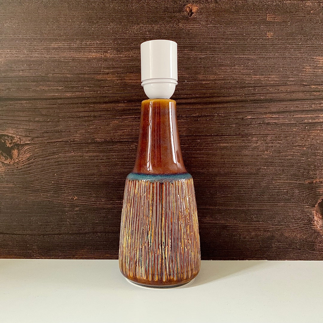 Soholm Pottery Danish Amber Grass Table Lamp Bedside Vintage 1960s 3306 ...