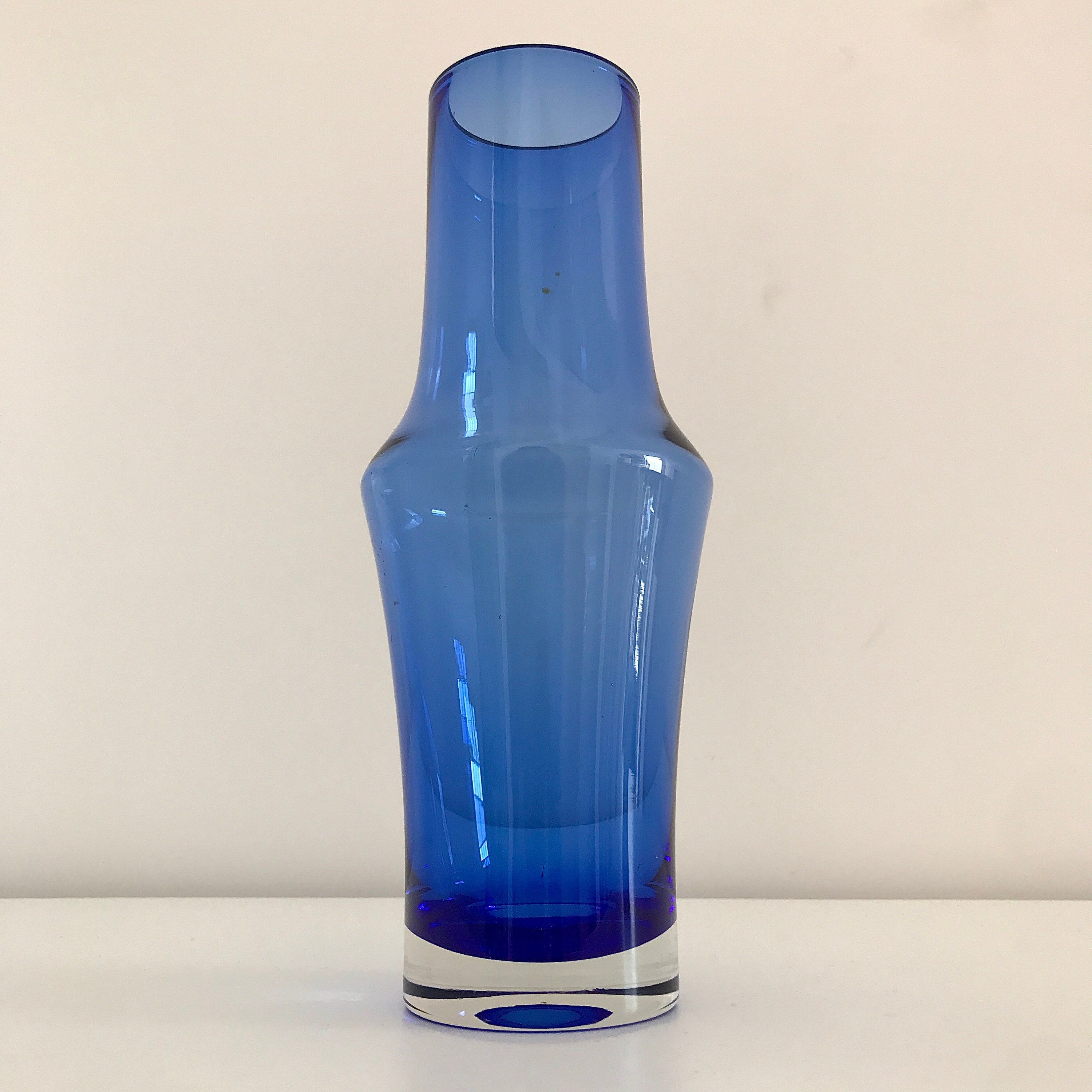Art & Collectibles Riihimaki blue glass vase Scandinavian Finnish ...