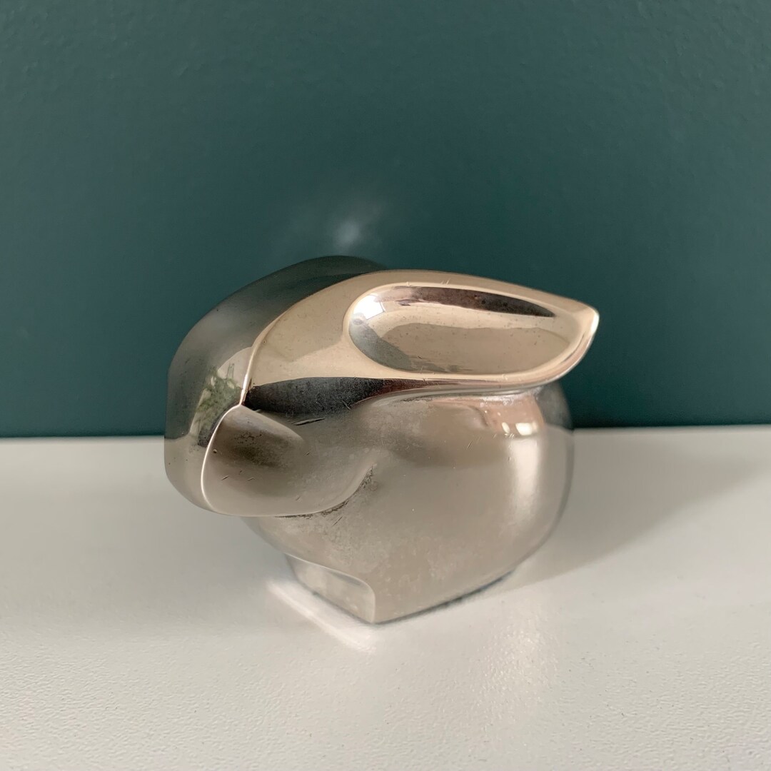 Dansk Designs Silver Bunny Rabbit Paperweight Danish Swedish Gifts ...