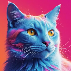 110+ Cat Art Designs| High-quality Modern Abstract Cats | Colorful Art ...