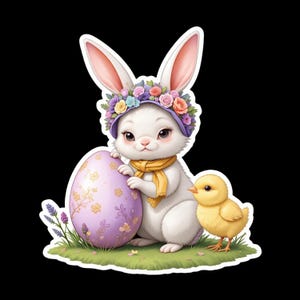 75 Cute Easter Bunny & Egg Stickers | Printable Digital Files |easter ...