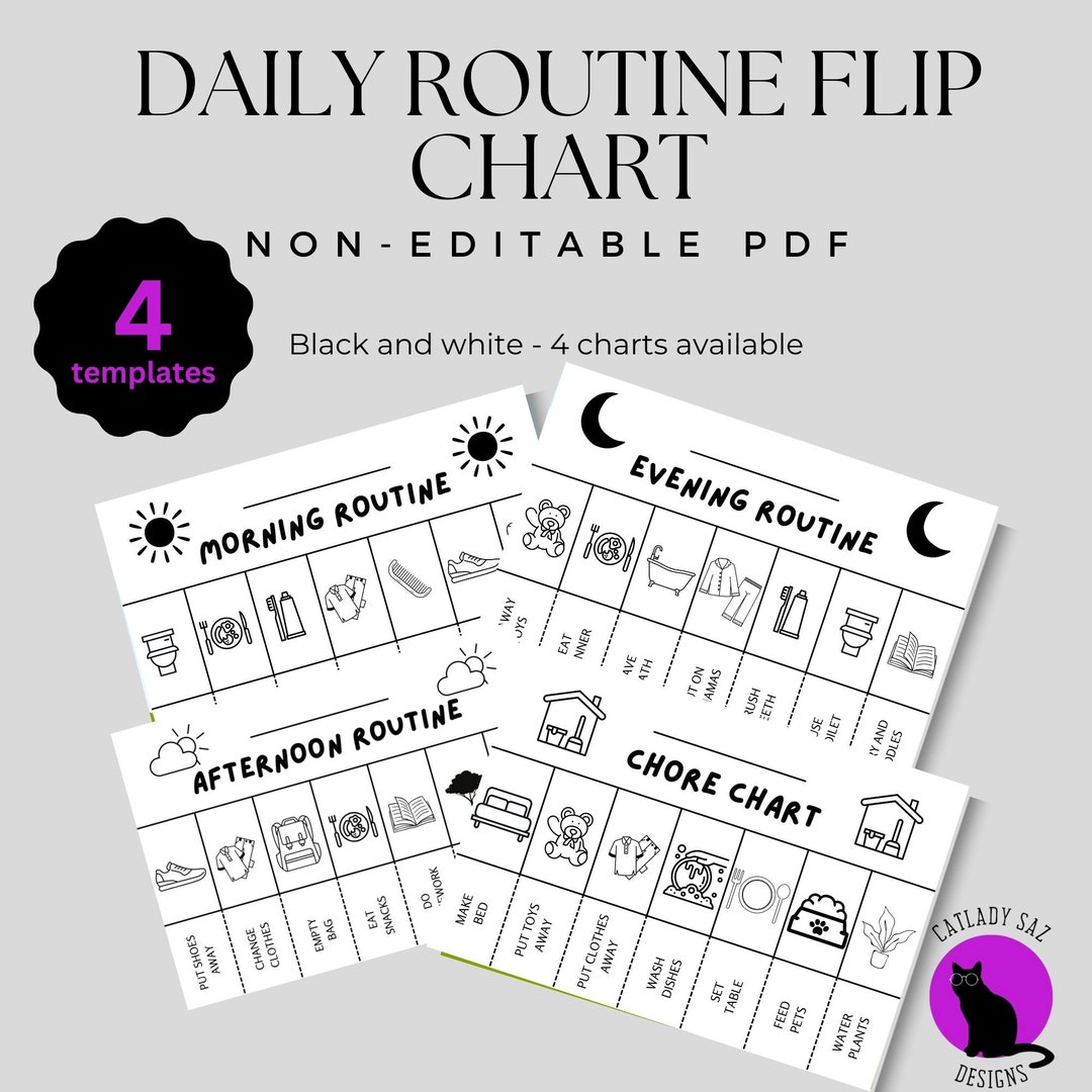 Daily Routine Flip Chart | Non-editable Prefilled PDF | Toddler ...
