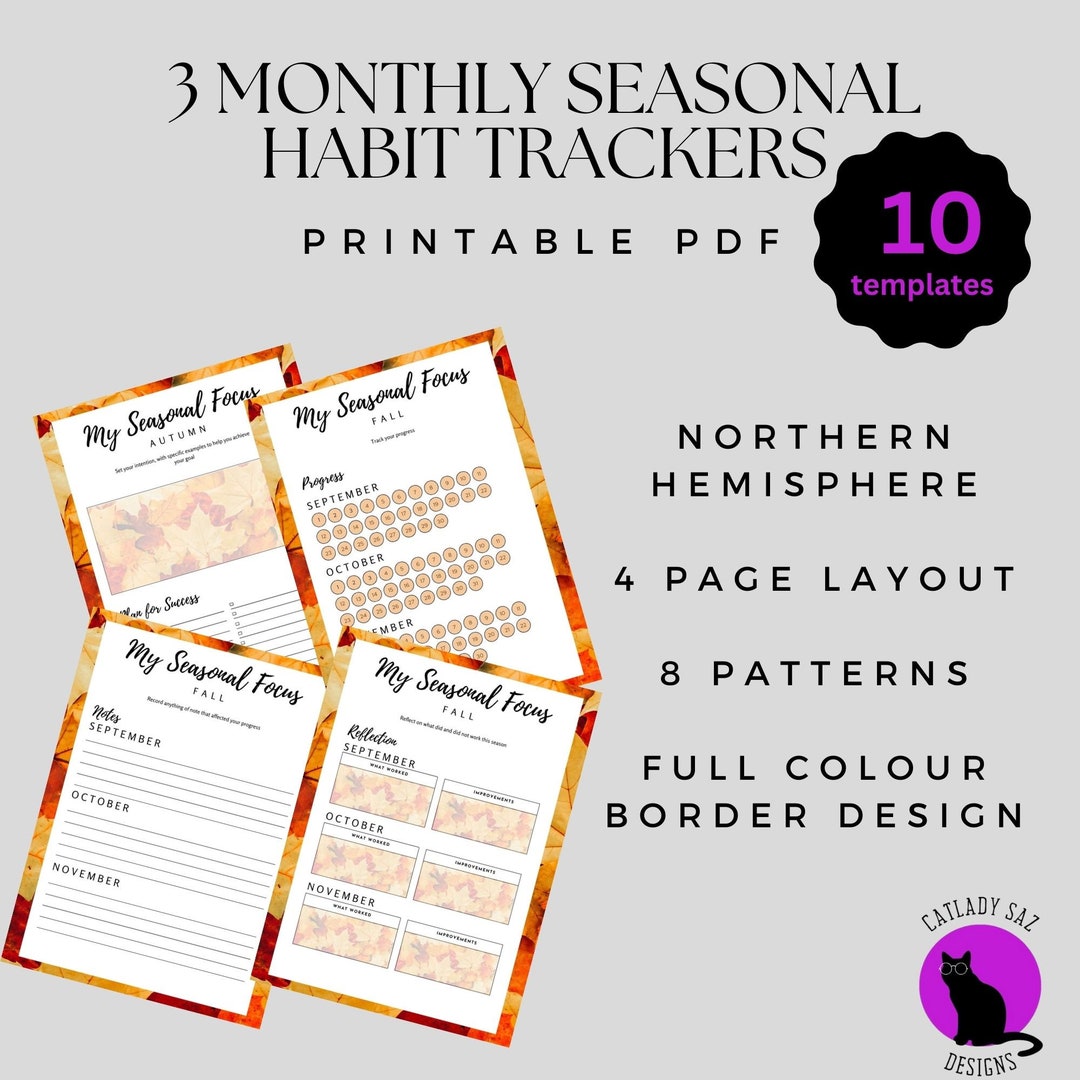 Seasonal Habit Tracker: Northern Hemisphere Printable (digital Download ...