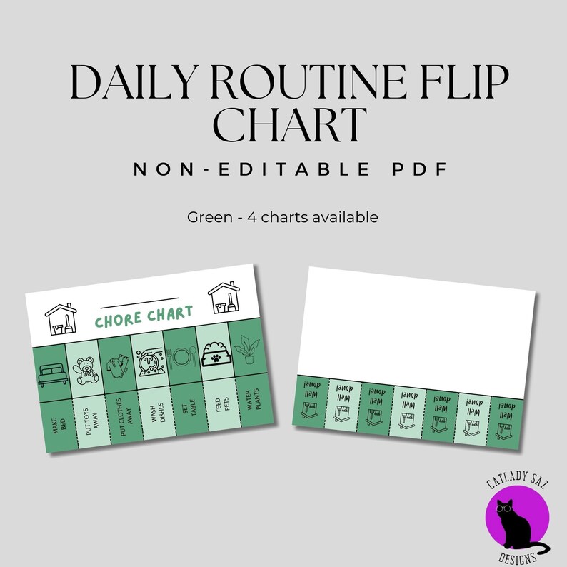 Daily Routine Flip Chart | Non-editable Prefilled PDF | Toddler ...