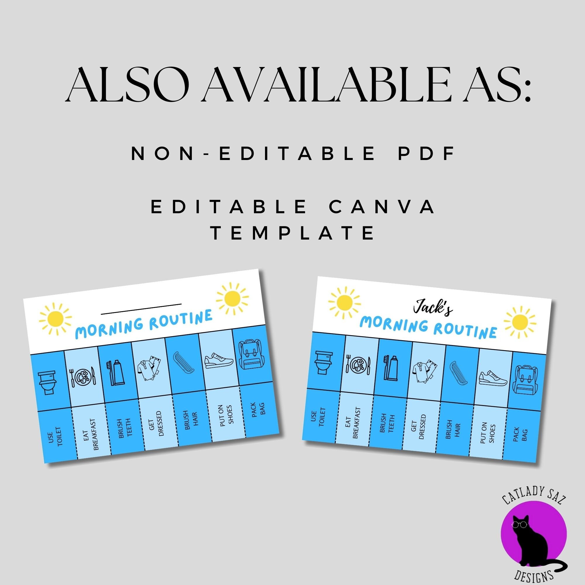 Daily Routine Flip Chart | Non-editable Blank Printable PDF | Create ...