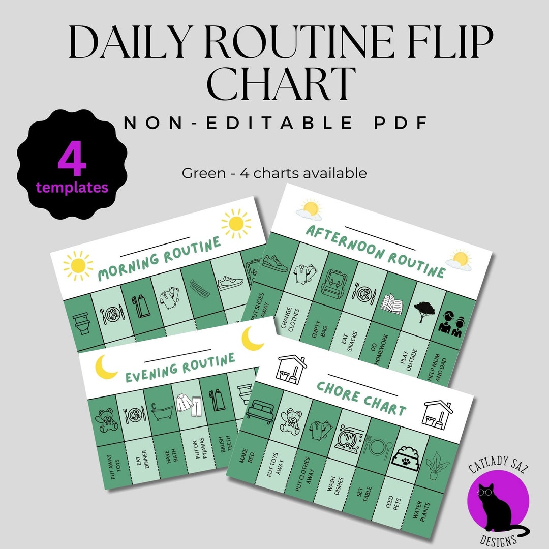 Daily Routine Flip Chart | Non-editable Prefilled PDF | Toddler ...