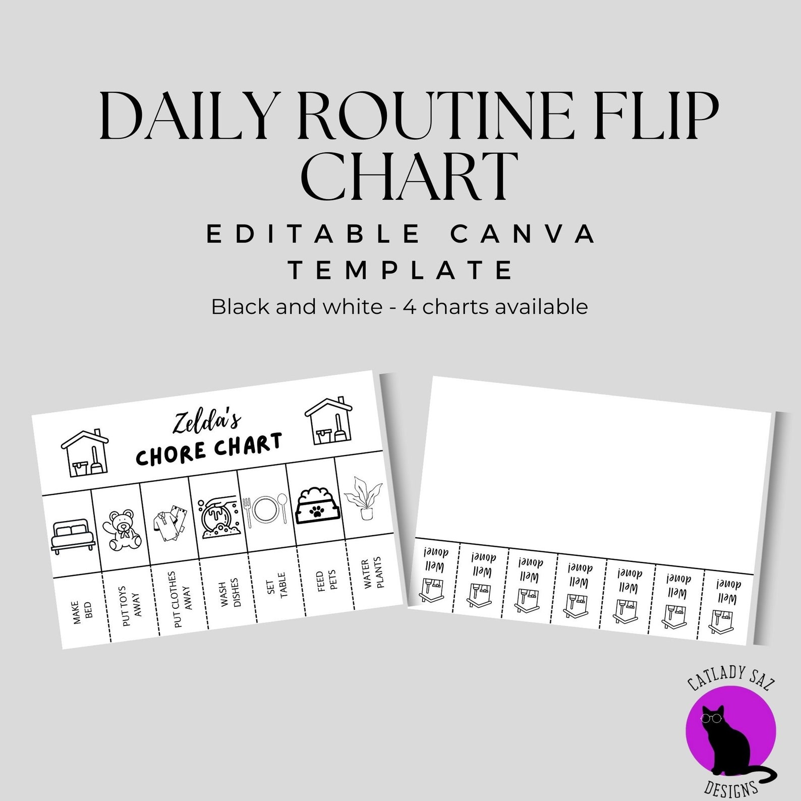 Daily Routine Flip Chart Editable Canva Template Toddler Routines ...