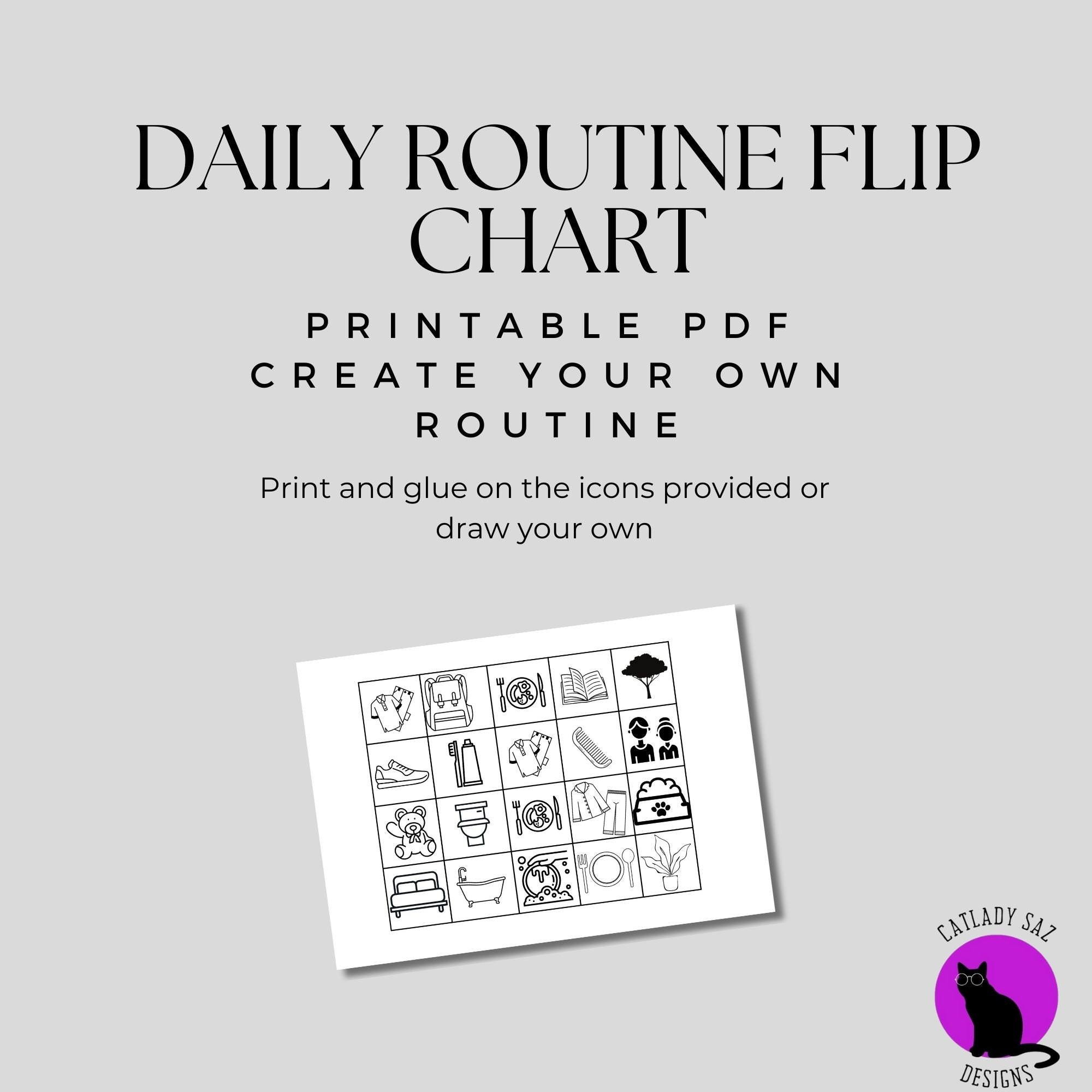 Daily Routine Flip Chart | Blank Printable PDF | Create Your Own ...