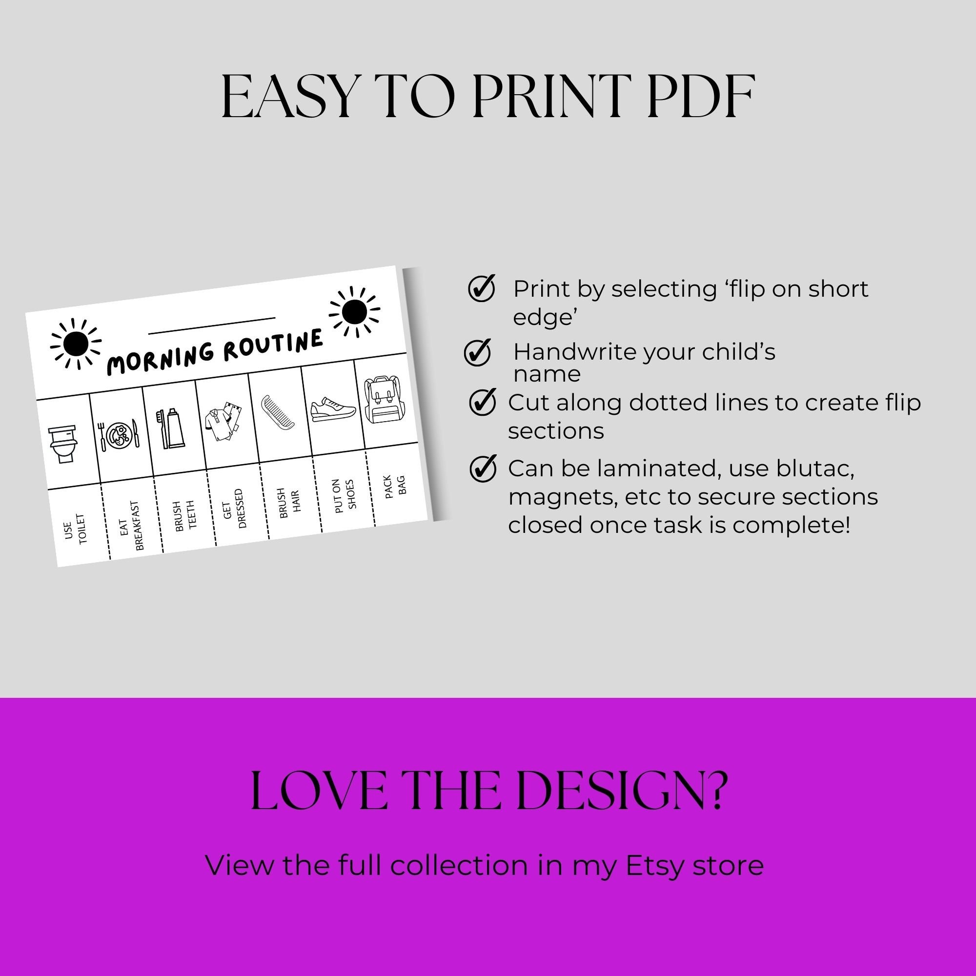 Daily Routine Flip Chart Non-editable PDF Toddler Planning Montessori ...