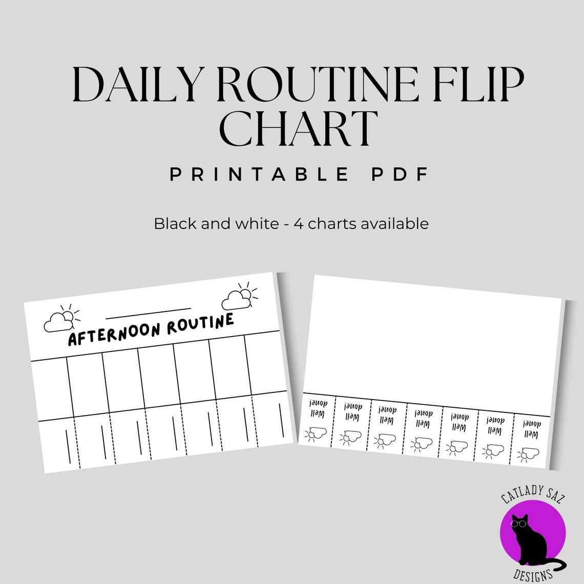 Daily Routine Flip Chart Non-editable Printable PDF Create Your Own ...