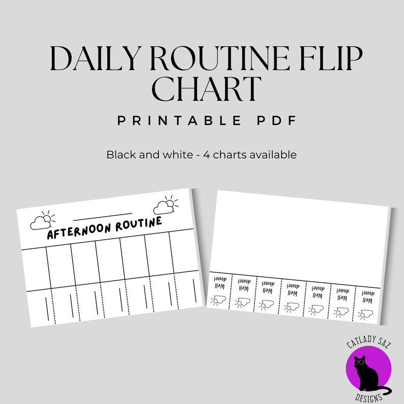 Daily Routine Flip Chart Non-editable Blank Printable PDF Create Your ...
